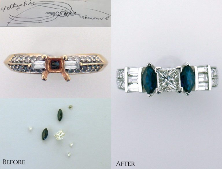 repurposed-diamond-gemstone-custom-ring | Designing Jewelers